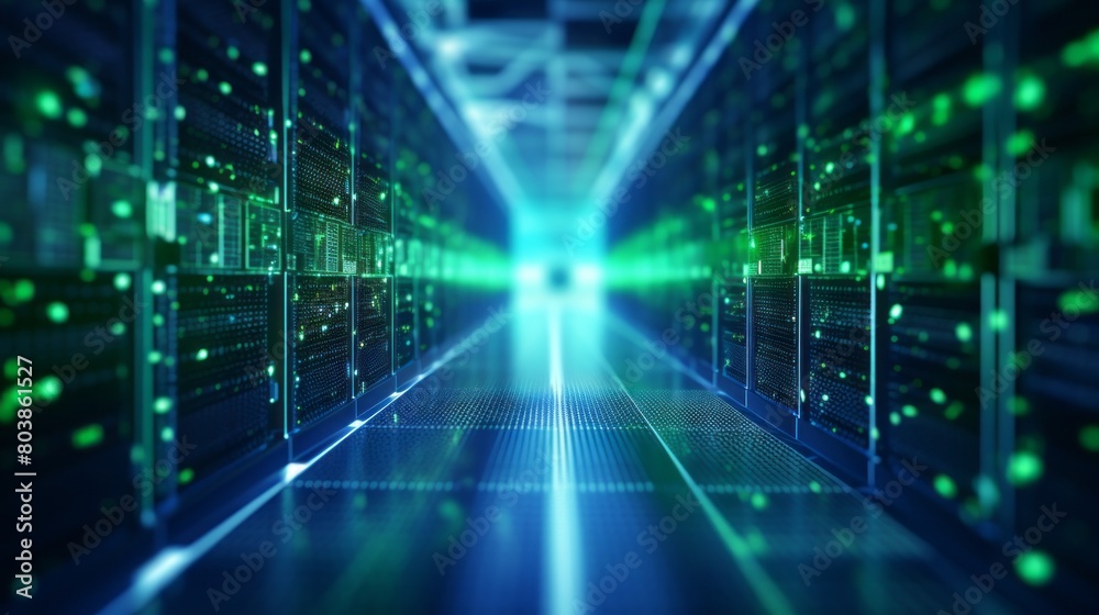 Generative ai collage image picture photo of data center interior with ...