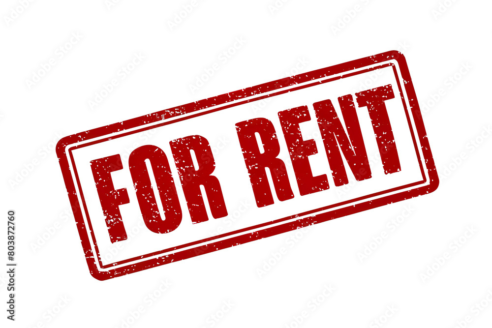 Vector realistic isolated red rubber stamp of "For Rent" logo for ...