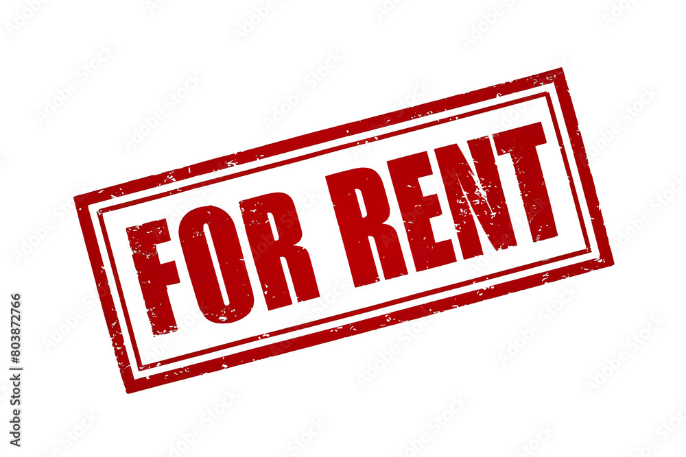 Vector realistic isolated red rubber stamp of "For Rent" logo for ...