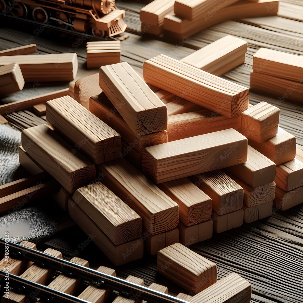 ia generated. Lumber planks and boards Wood processing. Joinery work ...