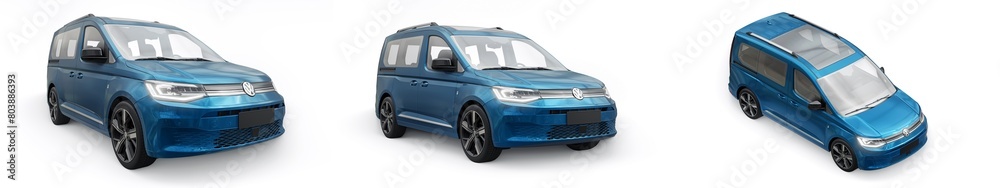 Germany, Berlin. October 24, 2023. Volkswagen Caddy 2022. Set blue ...