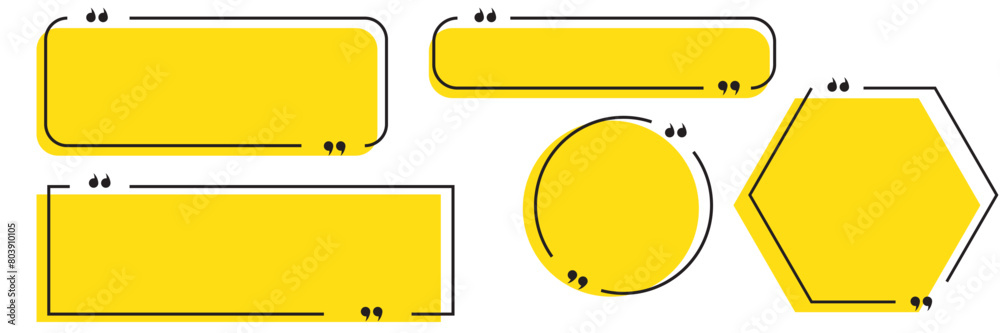 Quote box frame set. Texting quote boxes. Templates of texting black ...