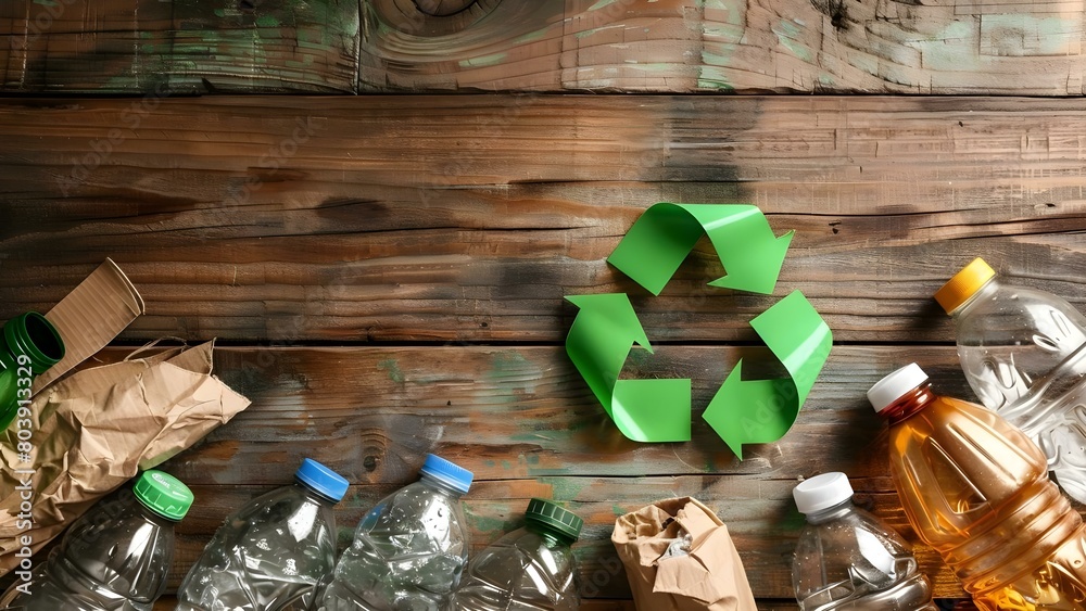 Recycling symbol themed for waste management and circular economy to ...
