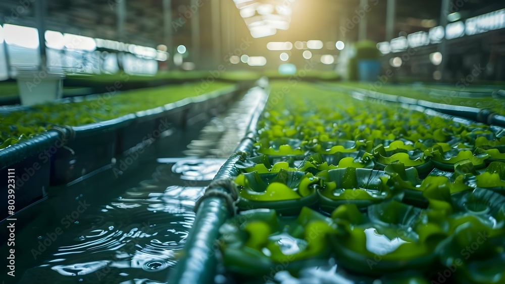 Seaweed algae thriving in aquaculture farm indicates sustainable growth ...