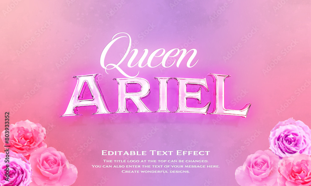 ”Ariel Little” Editable title logo text style effect.A fantastic space ...