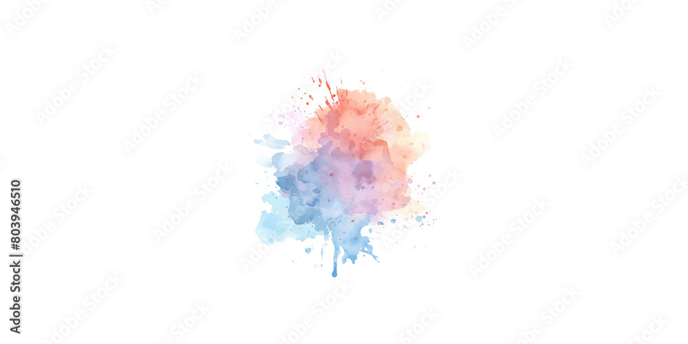 Watercolor splash, soft pastel color palette in the style of clipart on ...