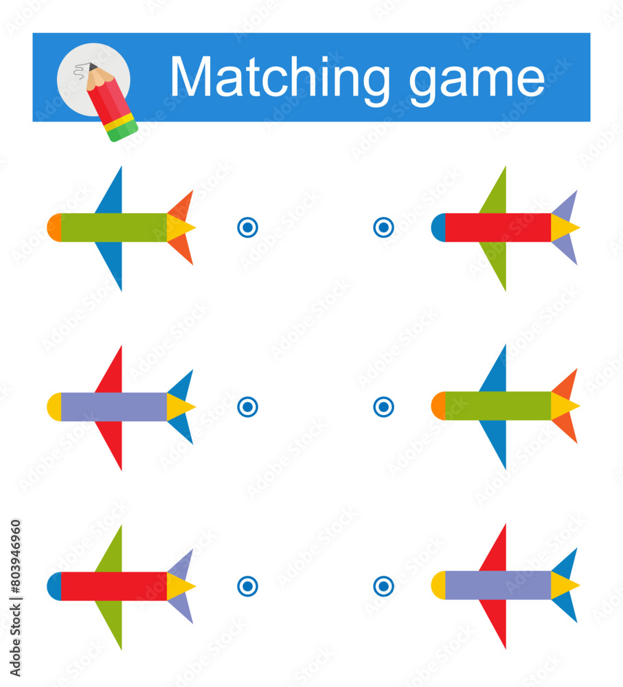 Matching game for kids. Task for the development of attention and logic ...