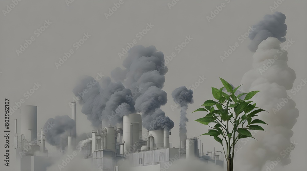 Flat Line Design Style Factory Icon, Outline Symbol Vector ...