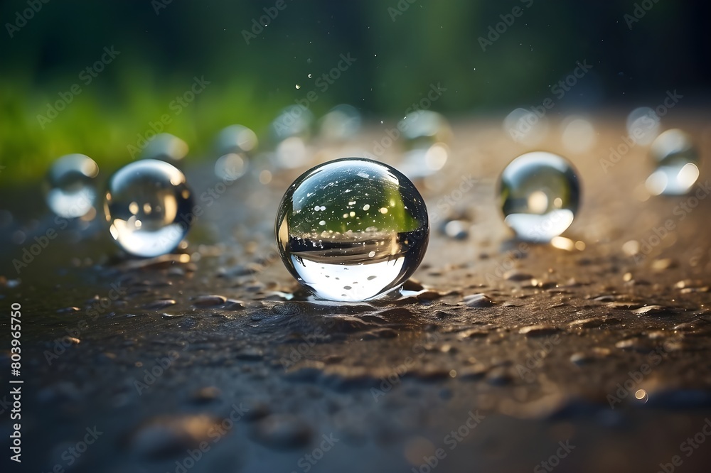 Abstract Water Bubbles A Splash of Liquid and Light in a Transparent ...