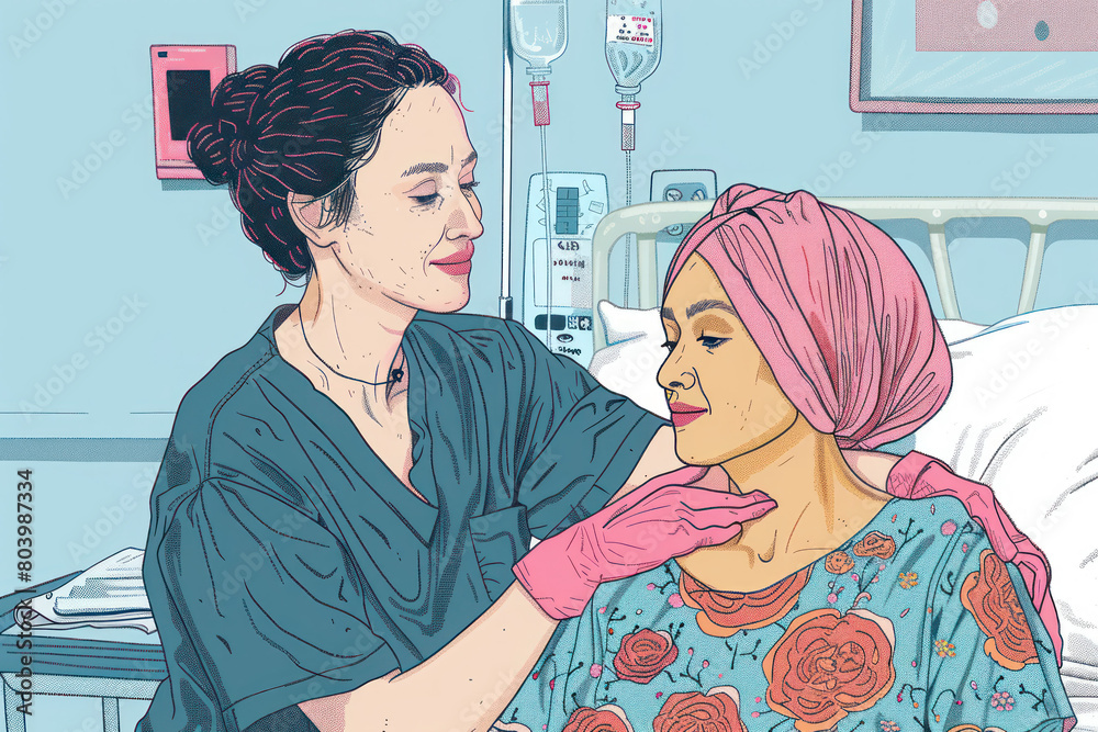 Nurse Providing Comfort Illustration Scene, International Nurses Day ...