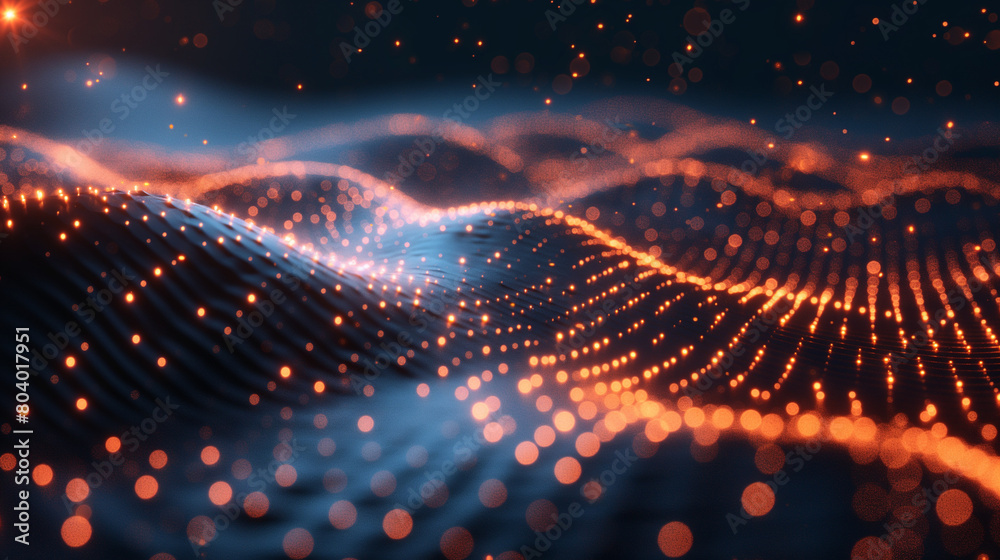 Hi Tech Network Connection Grid. 3D Technology Style Baner Design ...