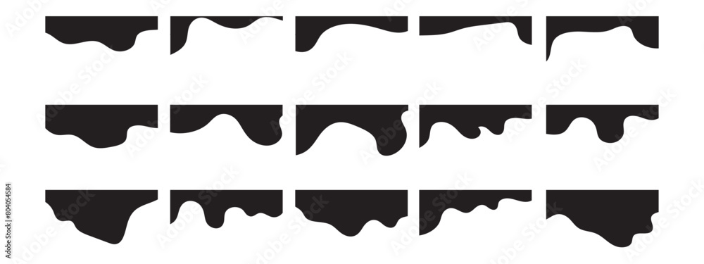 Website border, web page divider shapes. Geometric and organic ...