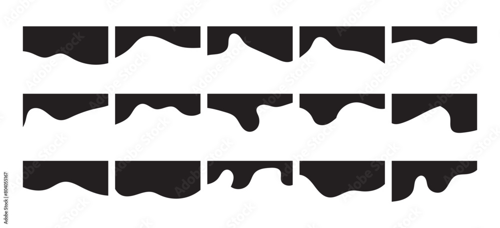 Website border, web page divider shapes. Geometric and organic ...