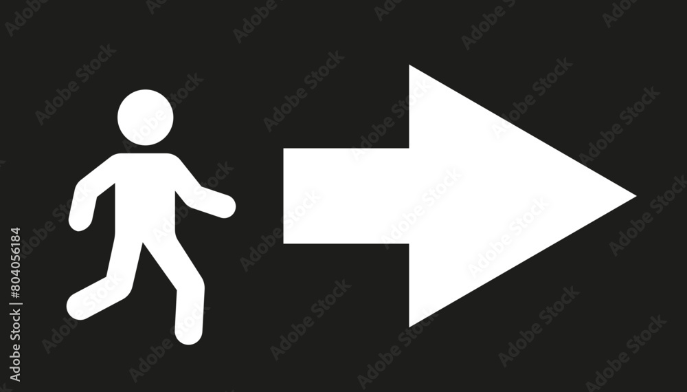 Exit icon .Exit symbol .Emergency exit sign. Evacuation symbol . Stock ...