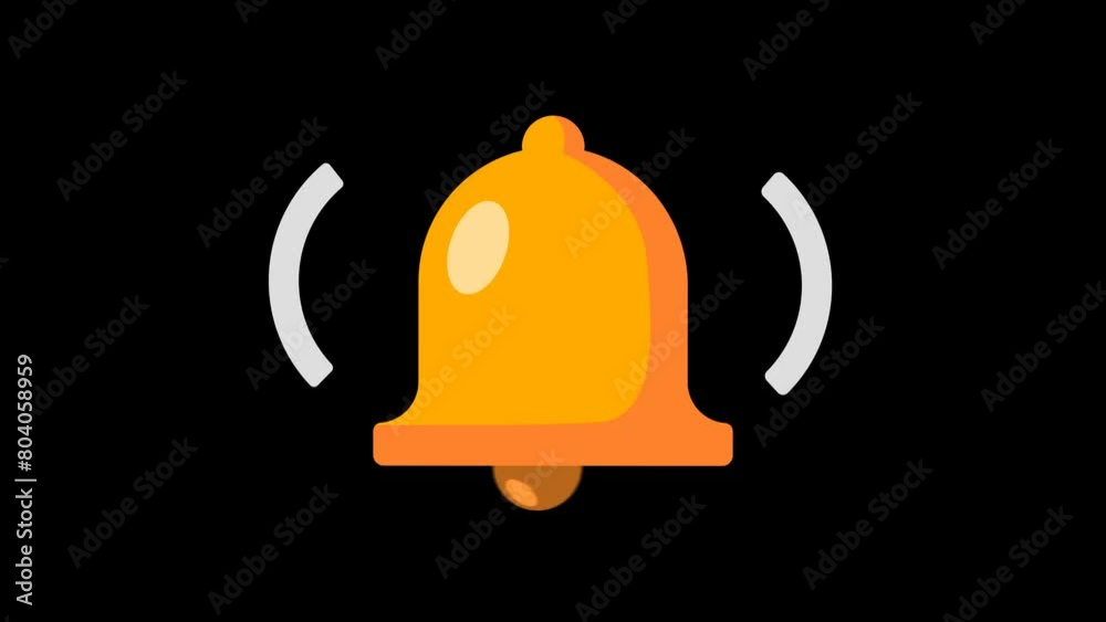 Animated Ringing Bell Notification. Alpha channel, transparent ...