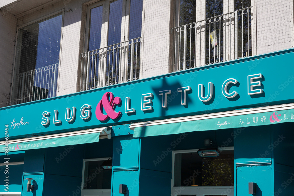 Southampton England 30 April 2024 - Slug & Lettuce logo and sign of ...