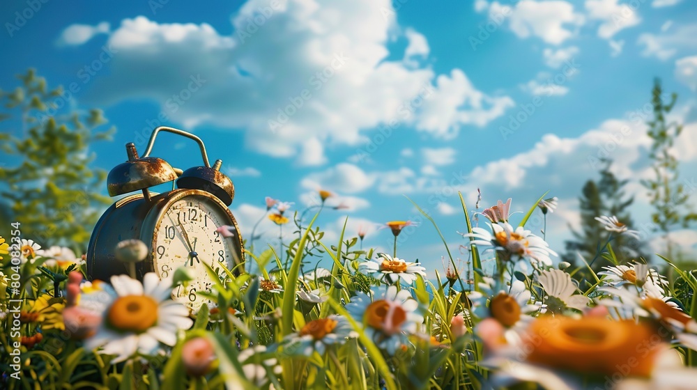 Daylight saving time. Sommer time, winter time, changeover, switch of ...