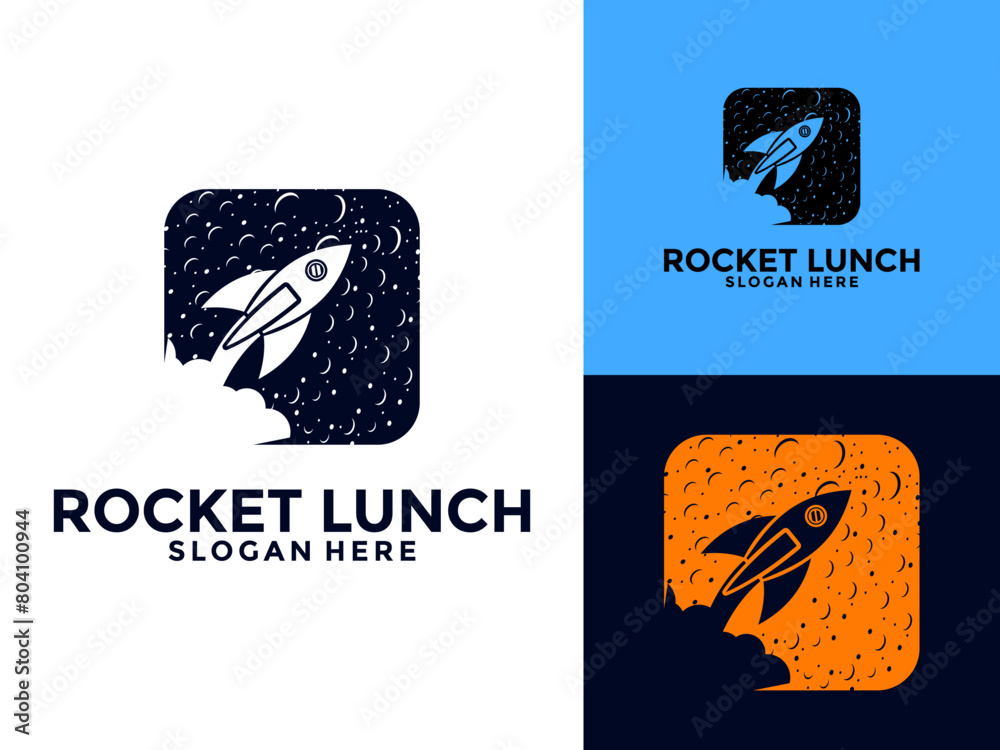 Rocket Launch Apps Vector Logo Design, Simple Flying Modern Rocket Logo ...