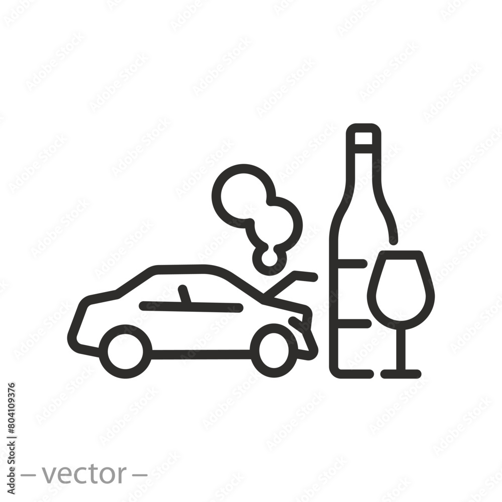 accident due to drunk driving icon, consequences of drunk driving ...