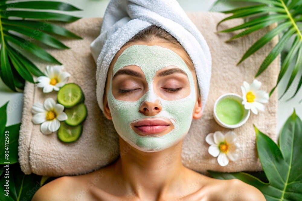 Soothing and Refreshing Facial Mask: An image of a person wearing a ...