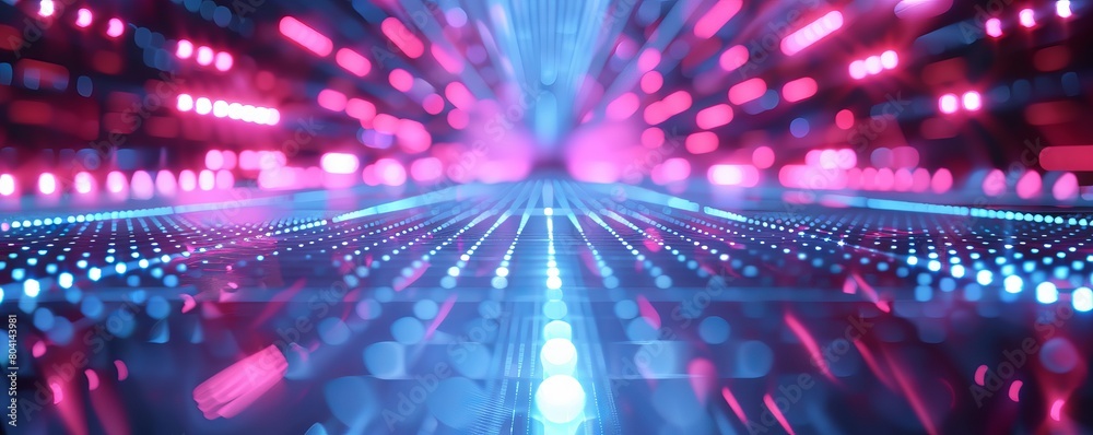 Abstract 3D light background with a laser grid pattern that creates an ...