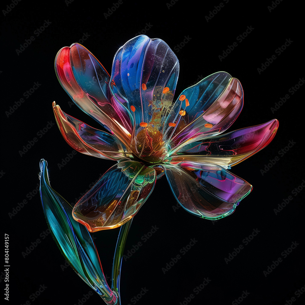 Stunning flower is crafted from transparent glass.while its pedals are ...