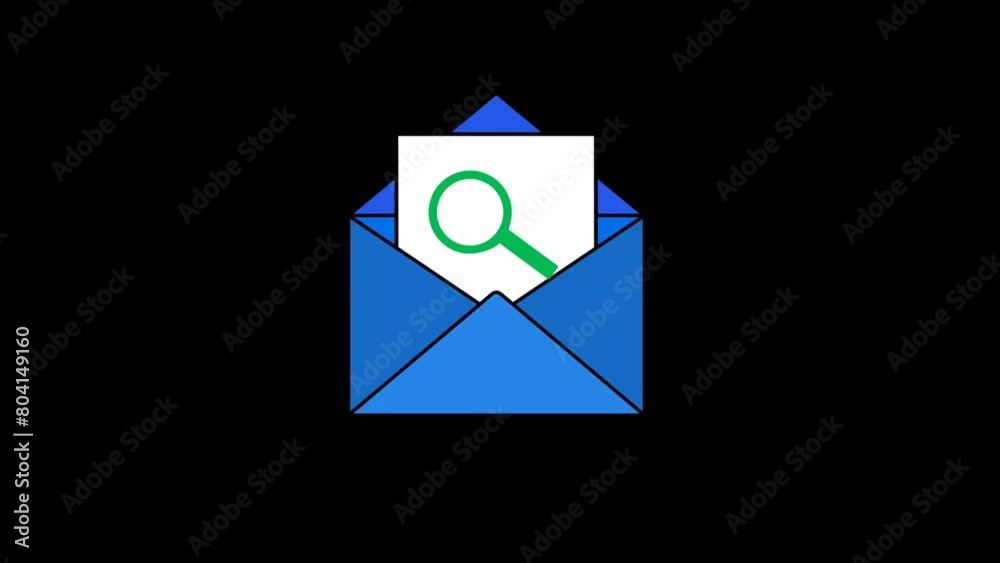 Magnifying glass email Animated icon with transparent background Stock ...