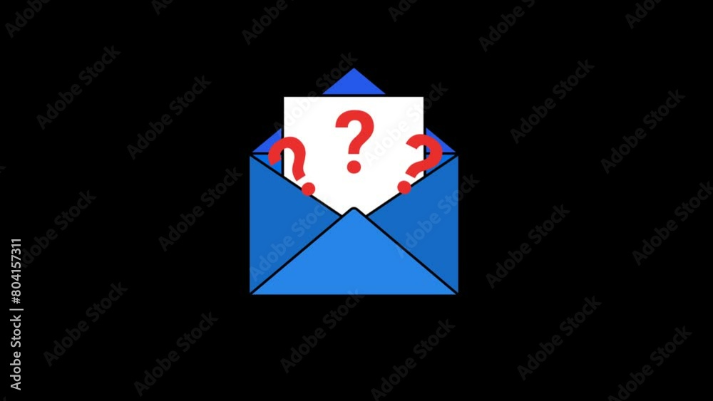 Question mark Email Animated icon with transparent background Stock ...