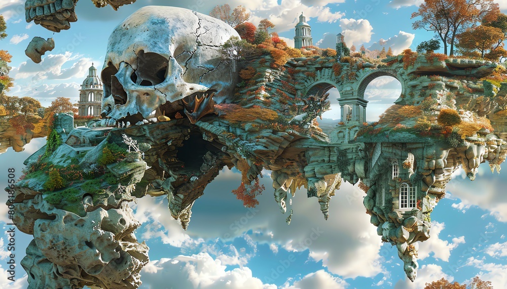 Present a scene where reality blurs with subconscious fears in a ...