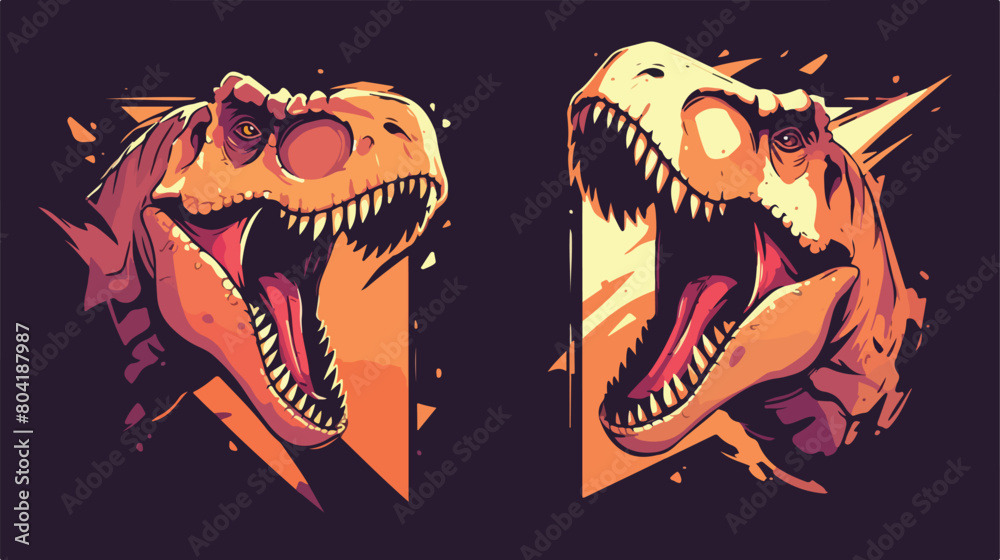 Angry t-rex raptor head Logo. Vector decorative Emb Stock Vector ...