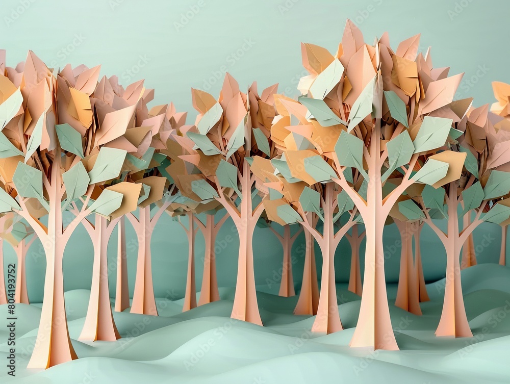 Crafted 3D paper cutting artwork showcases a layers forest of densely ...