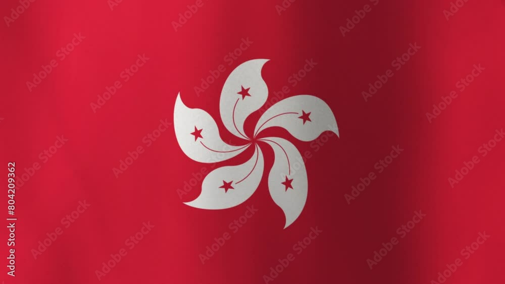 Waving Flag of Hong Kong, 4K Seamless Loop Animation. HK SAR Flag 3d Flowing Cloth Motion ...