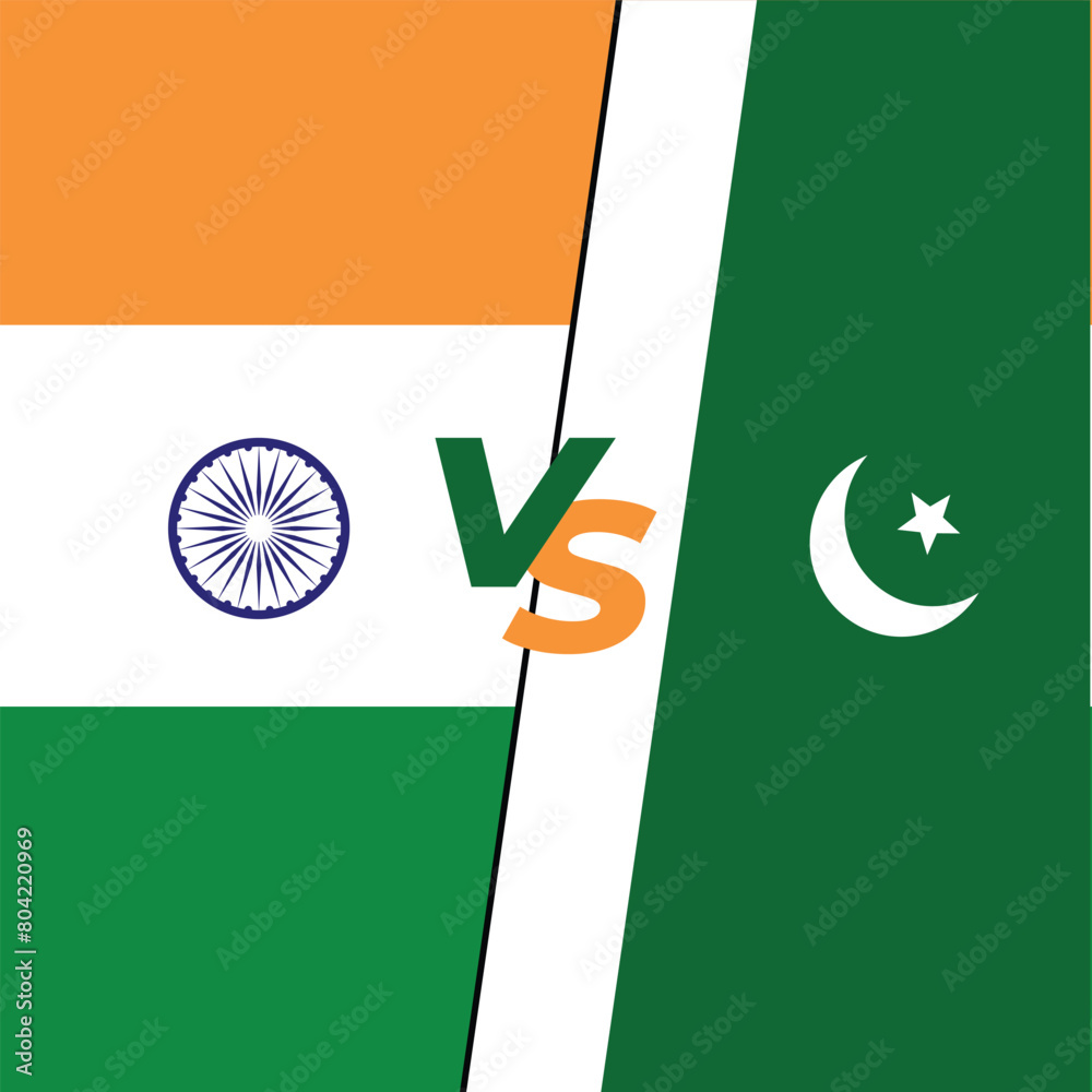 vector illustration of Pakistan Vs India flag banner for icc cricket ...