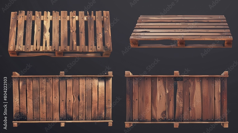 Wooden pallet for crate package isolated modern. Wood loading tray for ...