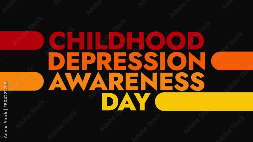Childhood Depression Awareness Day colorful motion graphics seamlessly ...