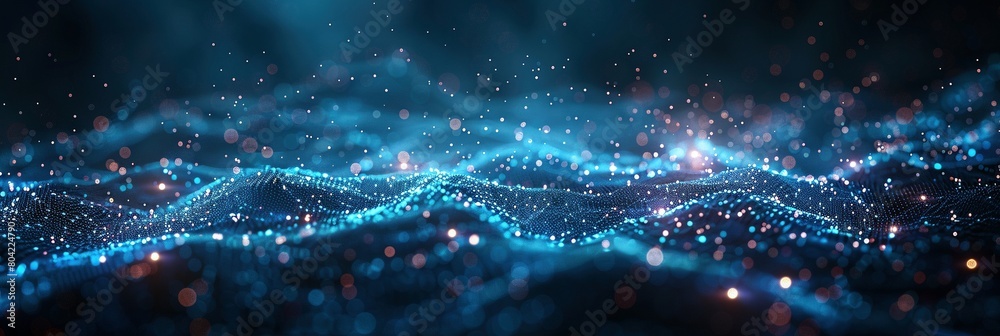 Fragmented app icons scattered across a network, symbolizing a ...