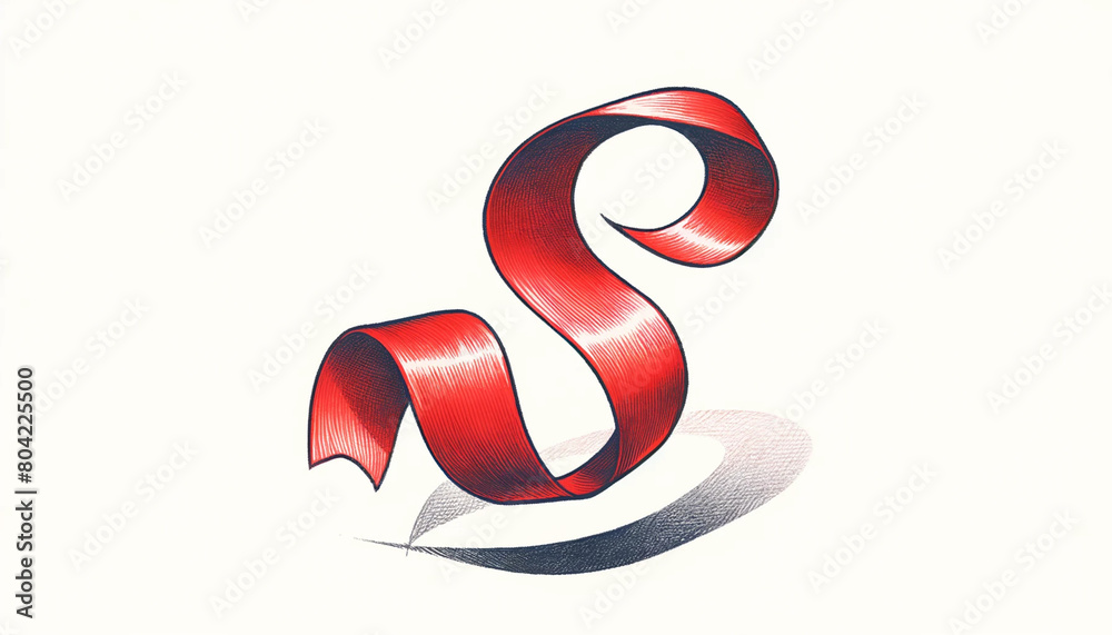 A wide aspect ratio image of a hand-drawn illustration featuring a red ...