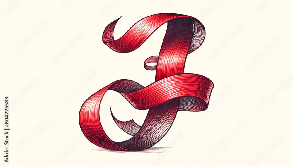 A wide aspect ratio image of a hand-drawn illustration featuring a red ...