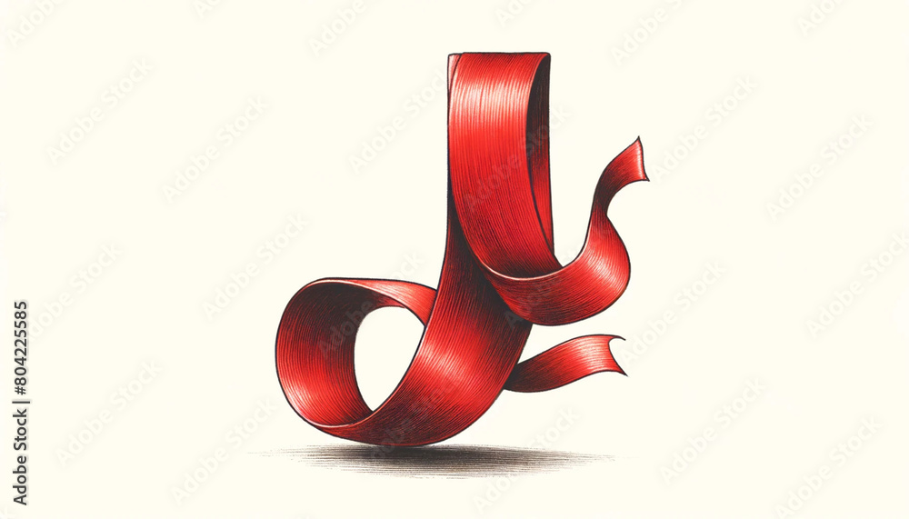 A wide aspect ratio image of a hand-drawn illustration featuring a red ...