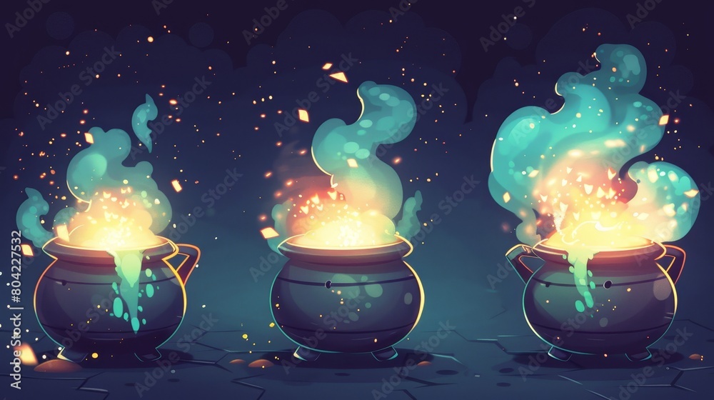 Animated sprite sheet showing a magic potion explosion and puff effect ...