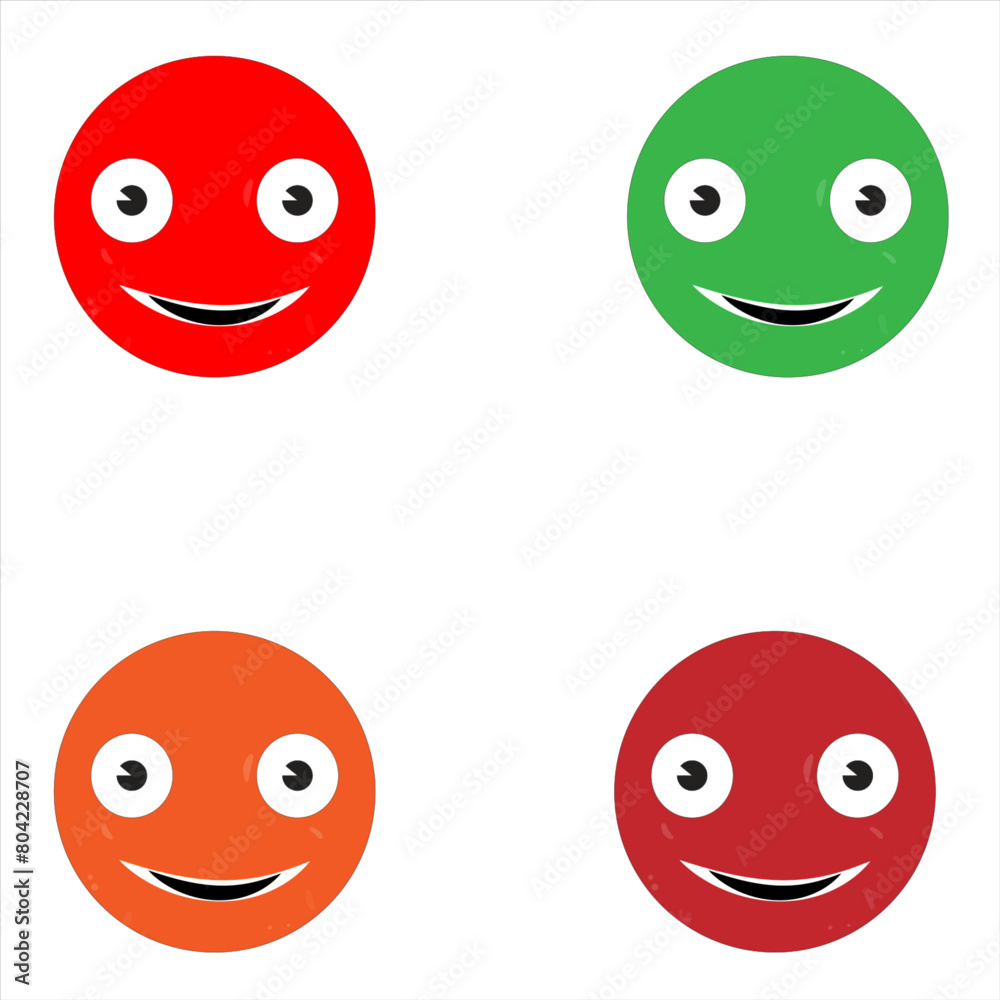 set of cartoon smileys faces Stock Vector | Adobe Stock