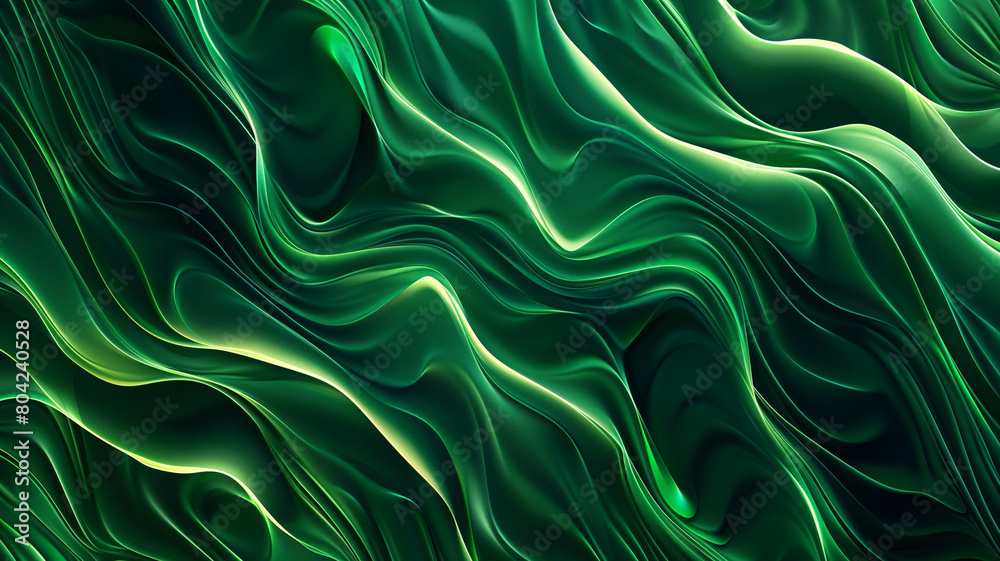 Green nature waves and lines concept background poster. Green photo ...
