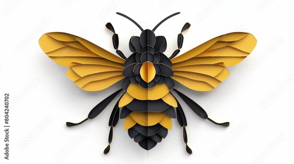 Papercraft project. Colorful bee made out of paper. Stock Illustration ...