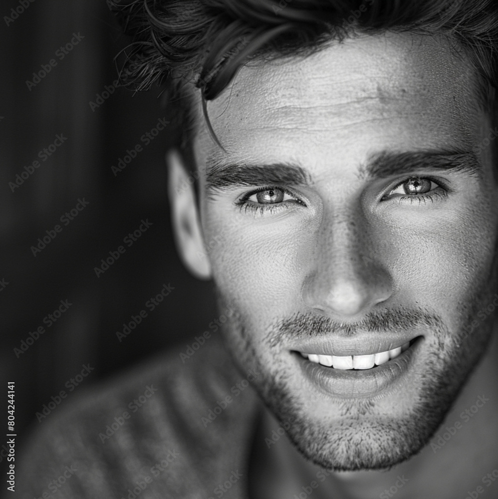 a 25 year old white male model. He is handsome and charming with an ...