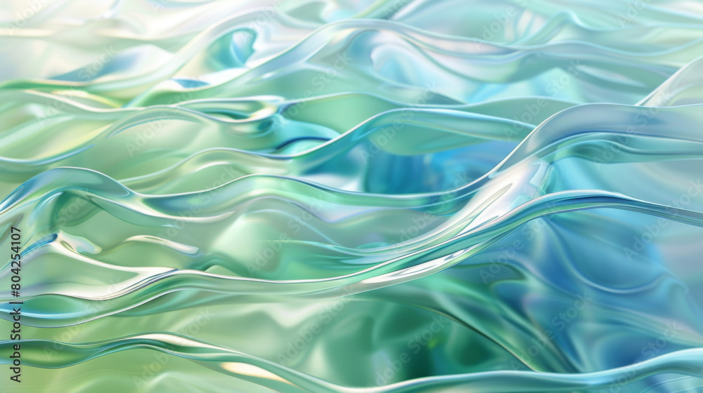 Abstract digital background featuring a holographic wave pattern with a ...