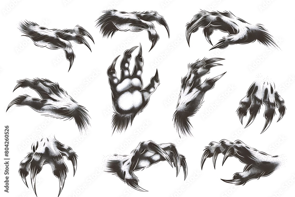 Animal claw scratches. Wild animal claws scratch texture. Vector ...