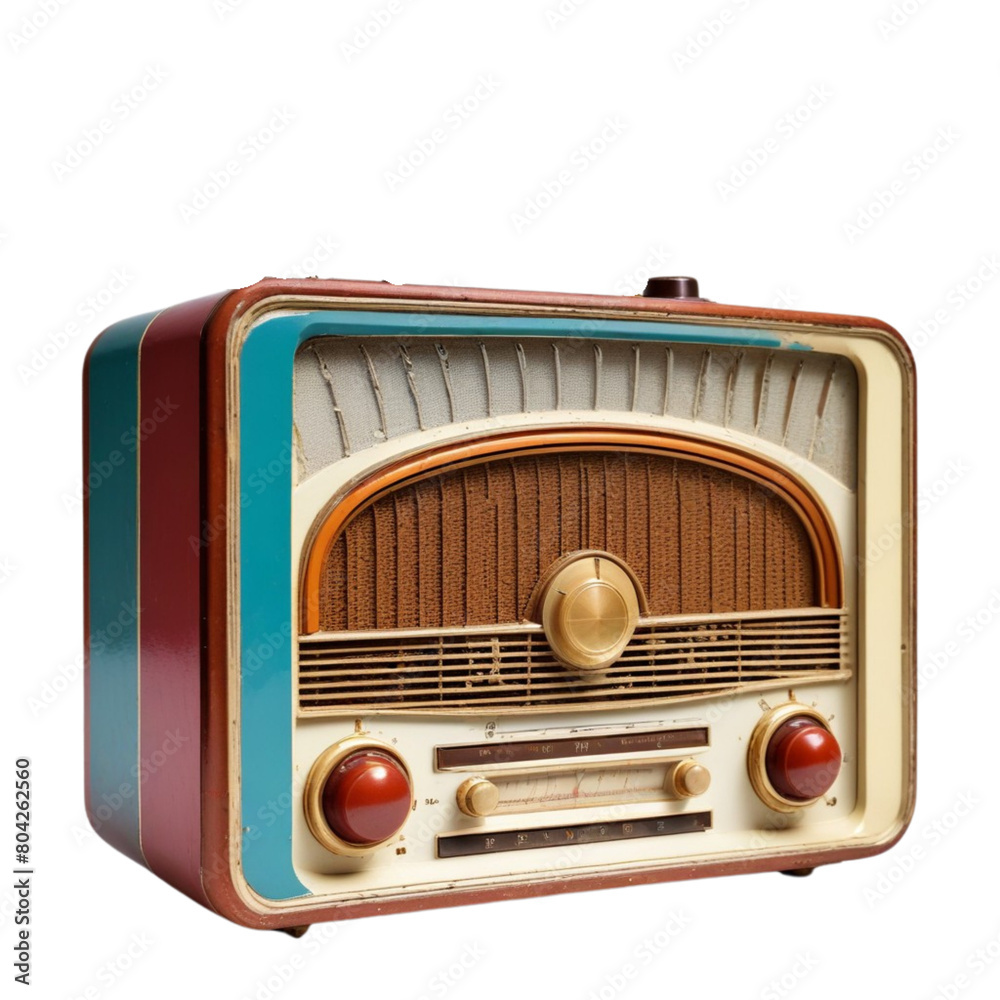 old radio on Isolated transparent background png. generated with AI ...