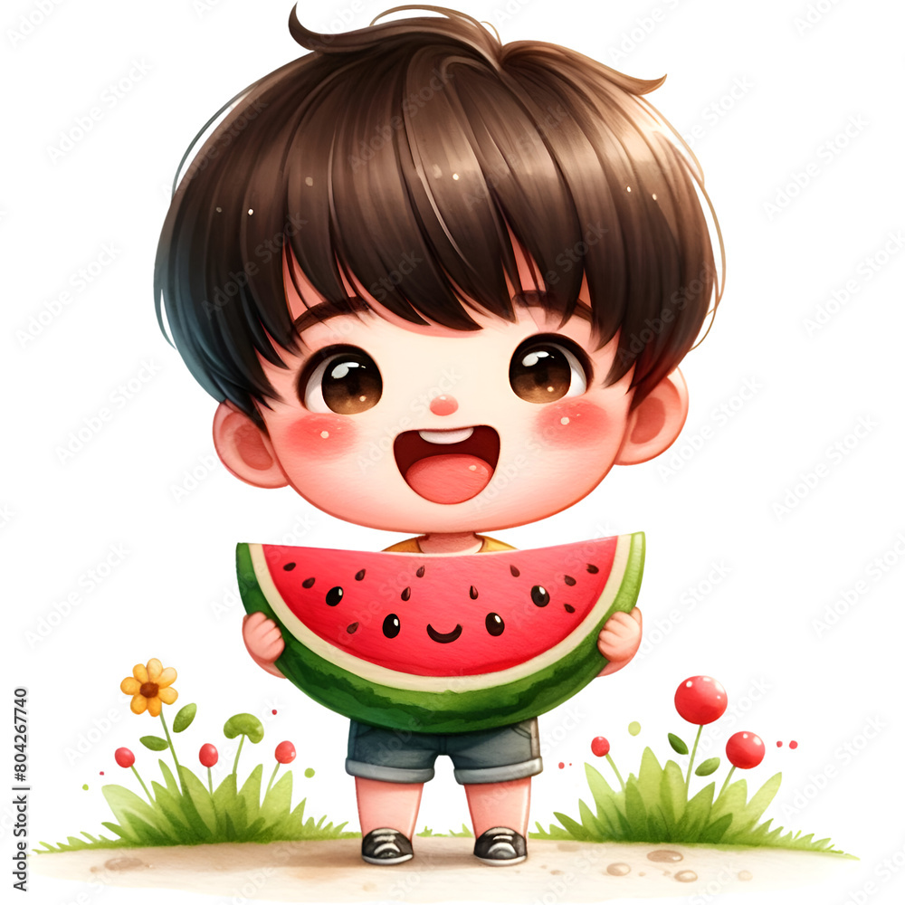 Watercolor Cute Boys Clipart, School Boy, Sweet Boy, Nursery Decor ...