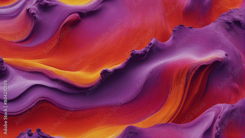 Visuals of liquid magma in shades of lavender, vermilion, and ...