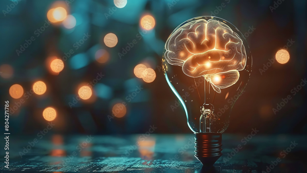 Innovation Illumination: Human Brain Inside a Light Bulb, rain-Light ...
